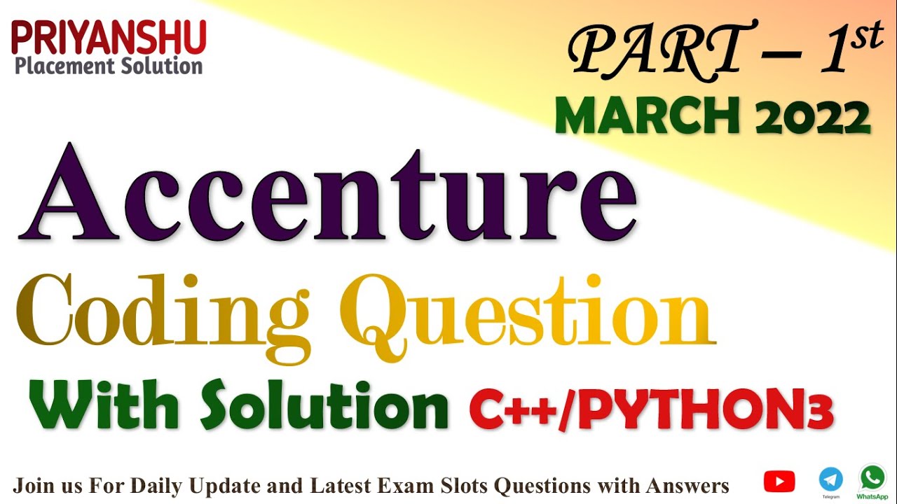 Accenture Coding Questions Coding Questions Asked In Accenture Hiring