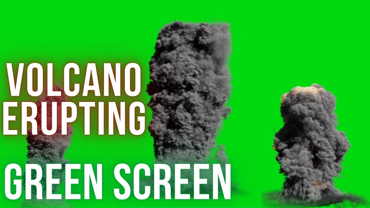 GREEN SCREEN VOLCANO ERUPTING | VOLCANIC ERUPTION EFFECT | CHROMA KEY ...