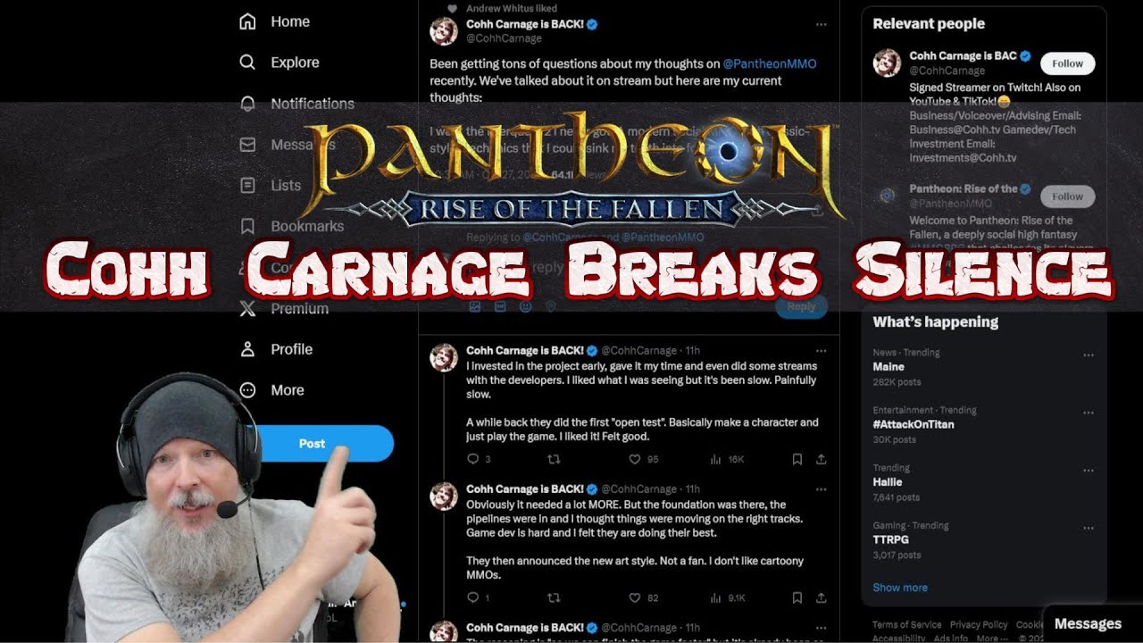 Cohh Carnage Breaks Silence on Pantheon: Rise of the Fallen - YouTube