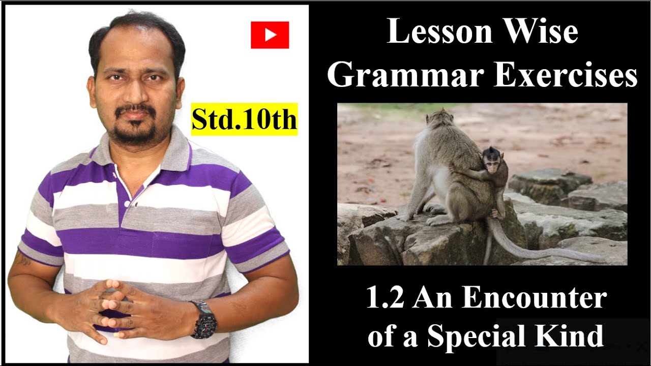 Std. 10th Lesson Wise Grammar Exercises 1.2 An Encounter of a Special Kind - YouTube