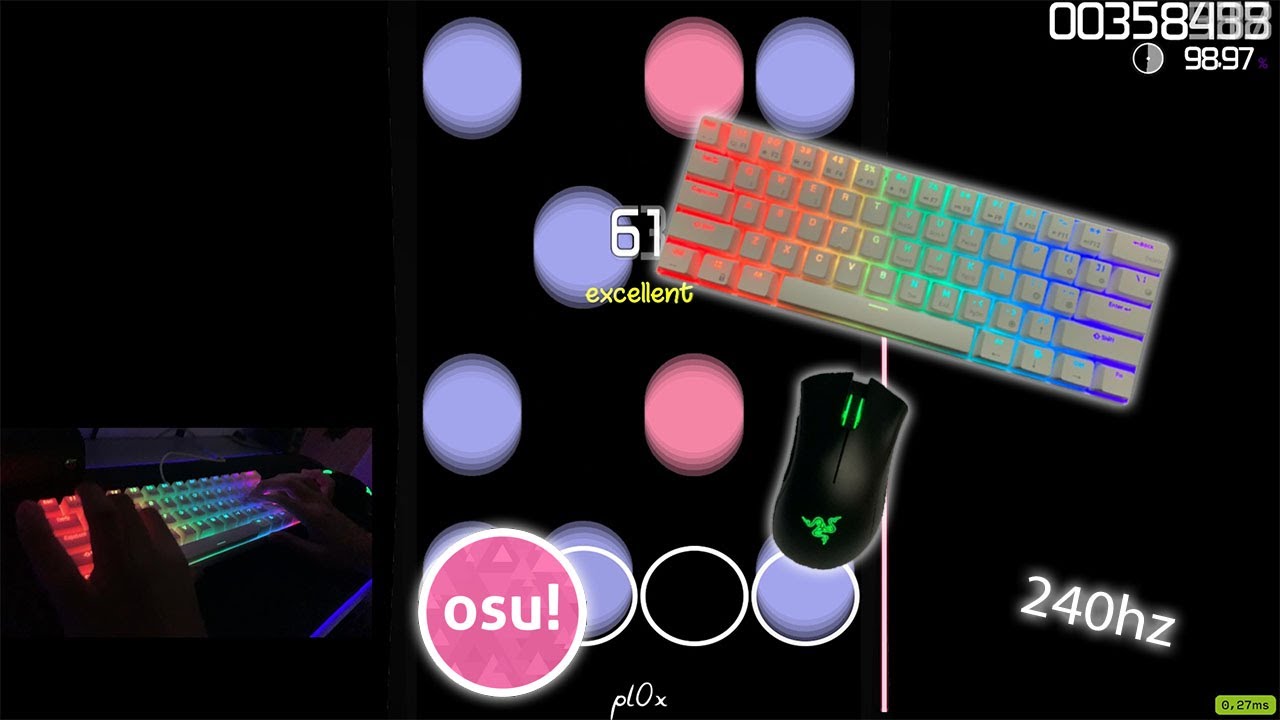 RK61 ASMR Keyboard Osu Mania Gameplay #19, 4K 240FPS - YouTube