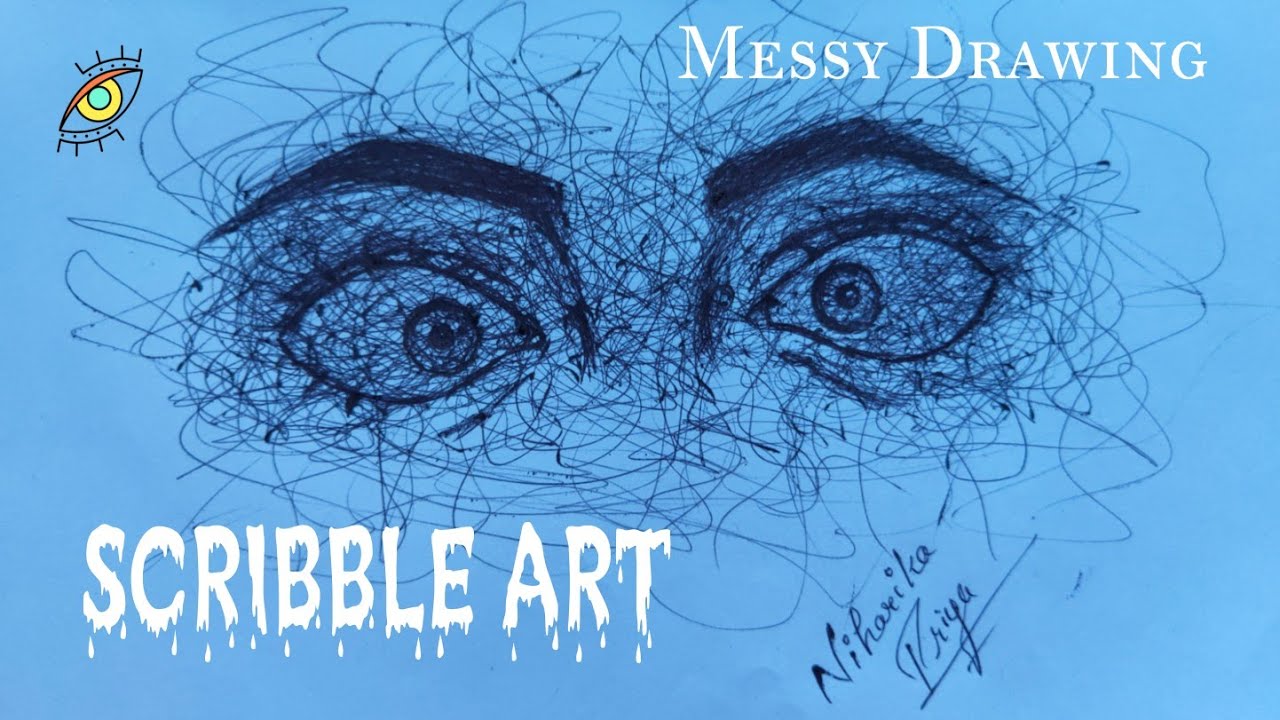 Scribble drawing of eye | Messy drawing || Miss Spontaneous || - YouTube
