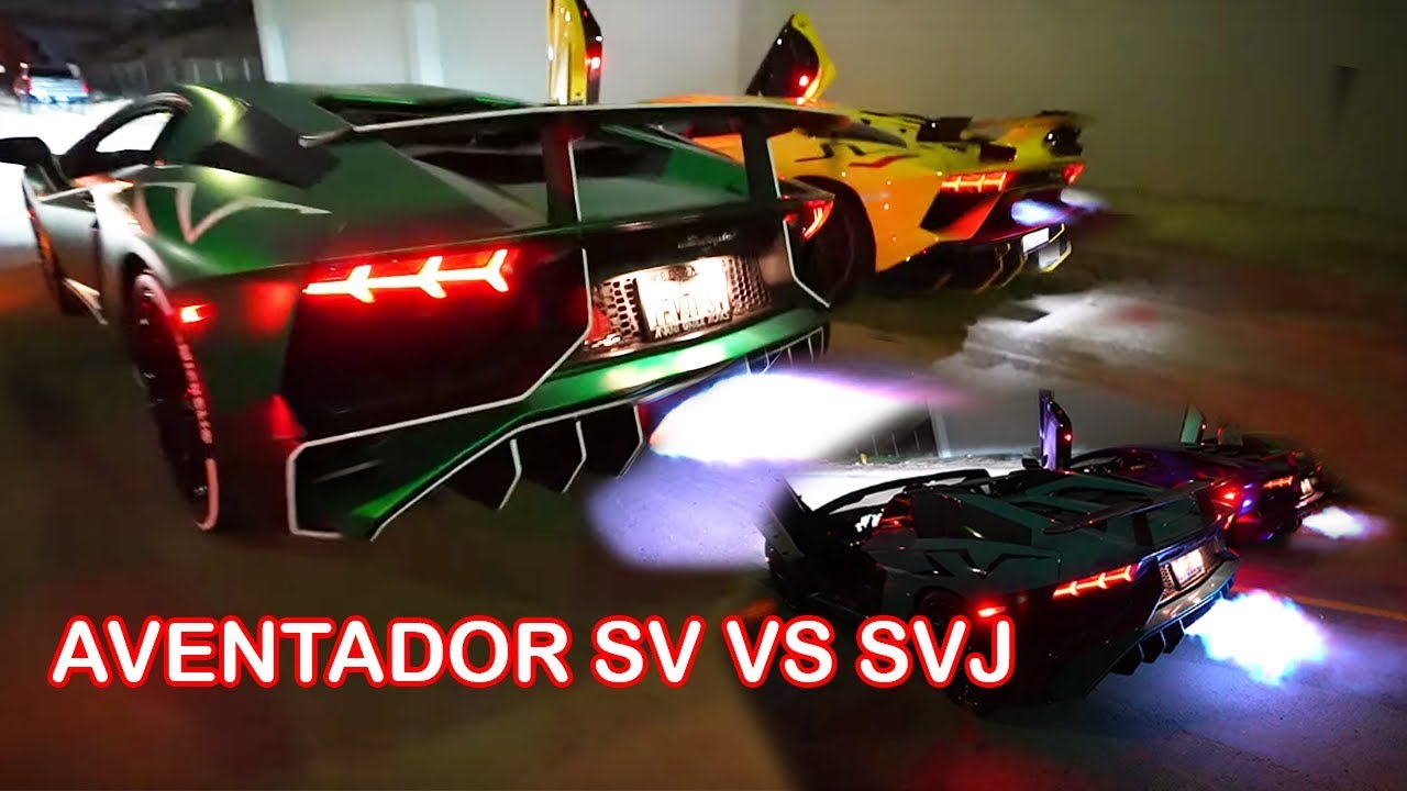 Lamborghini Aventador SV/ SVJ Straight Piped REV BATTLE - YouTube