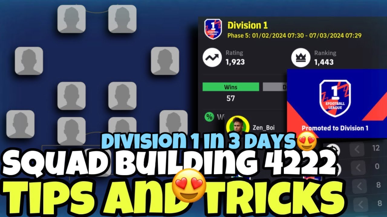SQUAD BUILDING😍| HOW TO REACH DIVISION 1🤩🥳| PLAYER PROGRESSION? BASE ...