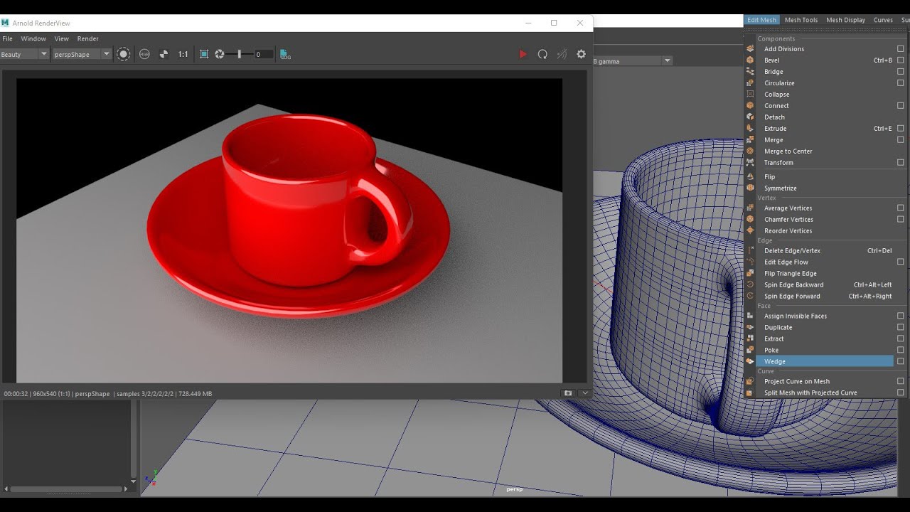 Tea Cup Modeling Using Wedge Tool - YouTube
