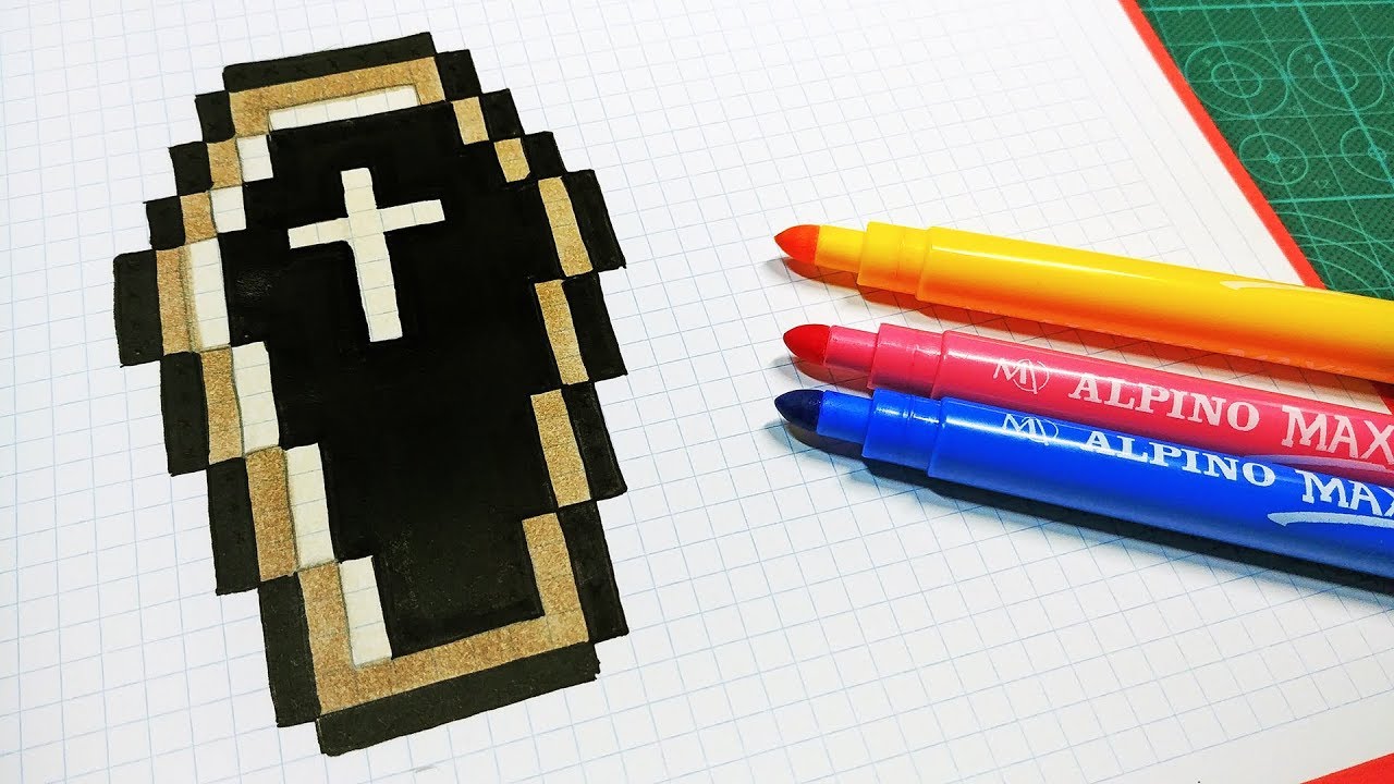 Halloween Pixel Art - How To Draw a Coffin #pixelart - YouTube