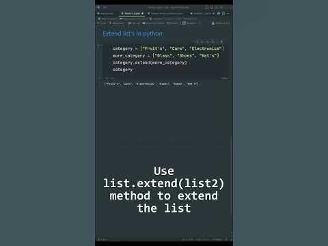 Python Extend List #shorts #programming #coding #python - YouTube