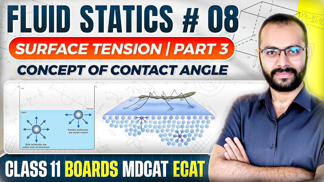 Class 11 Physics | Fluid Statics 08 | Surface Tension Part 3 | Contact ...