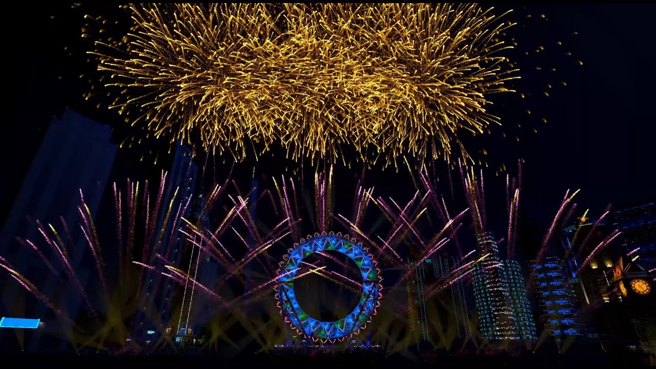 Planet Coaster New Years Eve Fireworks 2024 - YouTube