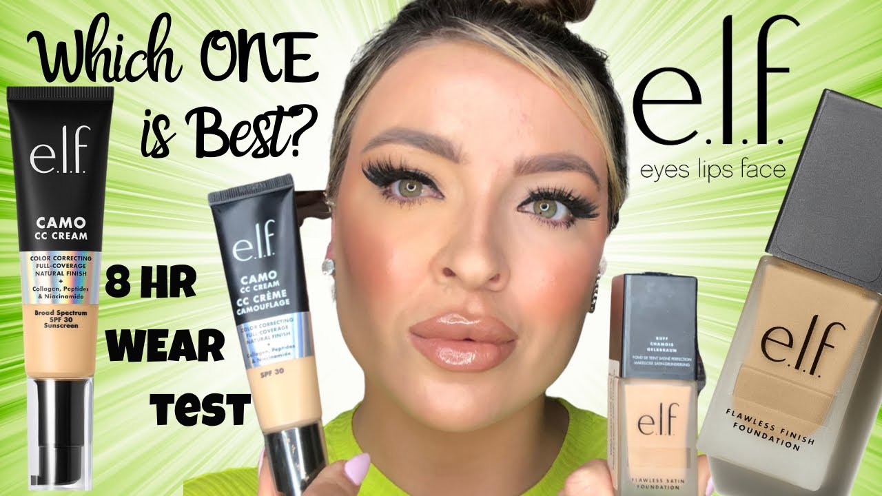ELF camo cc cream (light 240) VS elf flawless finish foundation (buff ...
