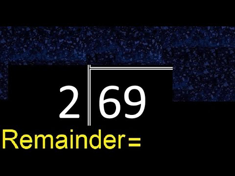 Divide 69 by 2 . remainder , quotient . Division with 1 Digit Divisors ...