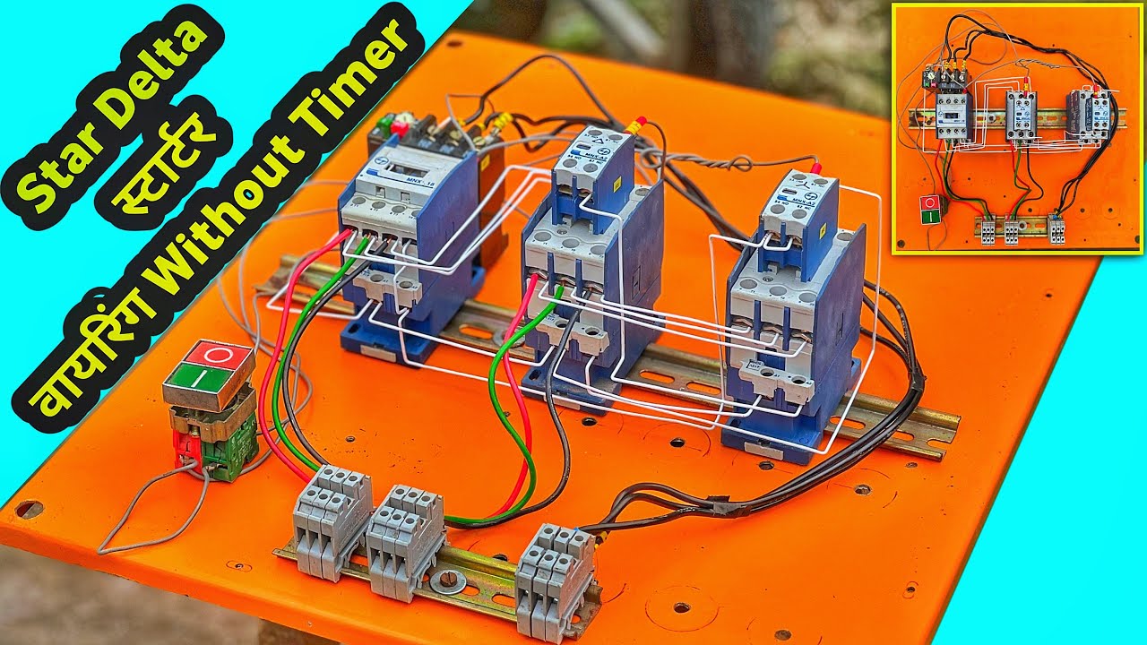 Star Delta Starter Wiring/Connection Without Timer - YouTube