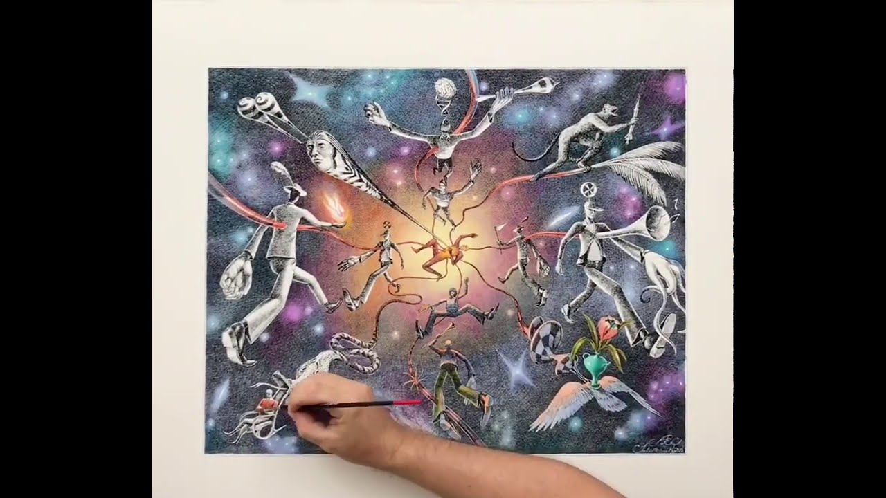 The Birth Of A Supernova print. Coloring process. - YouTube