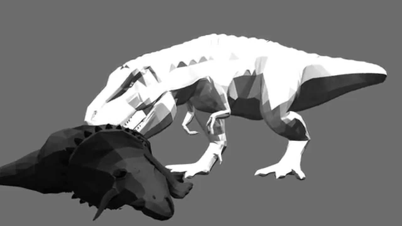 T-rex / Triceratops Dinosaur Animation Test - YouTube