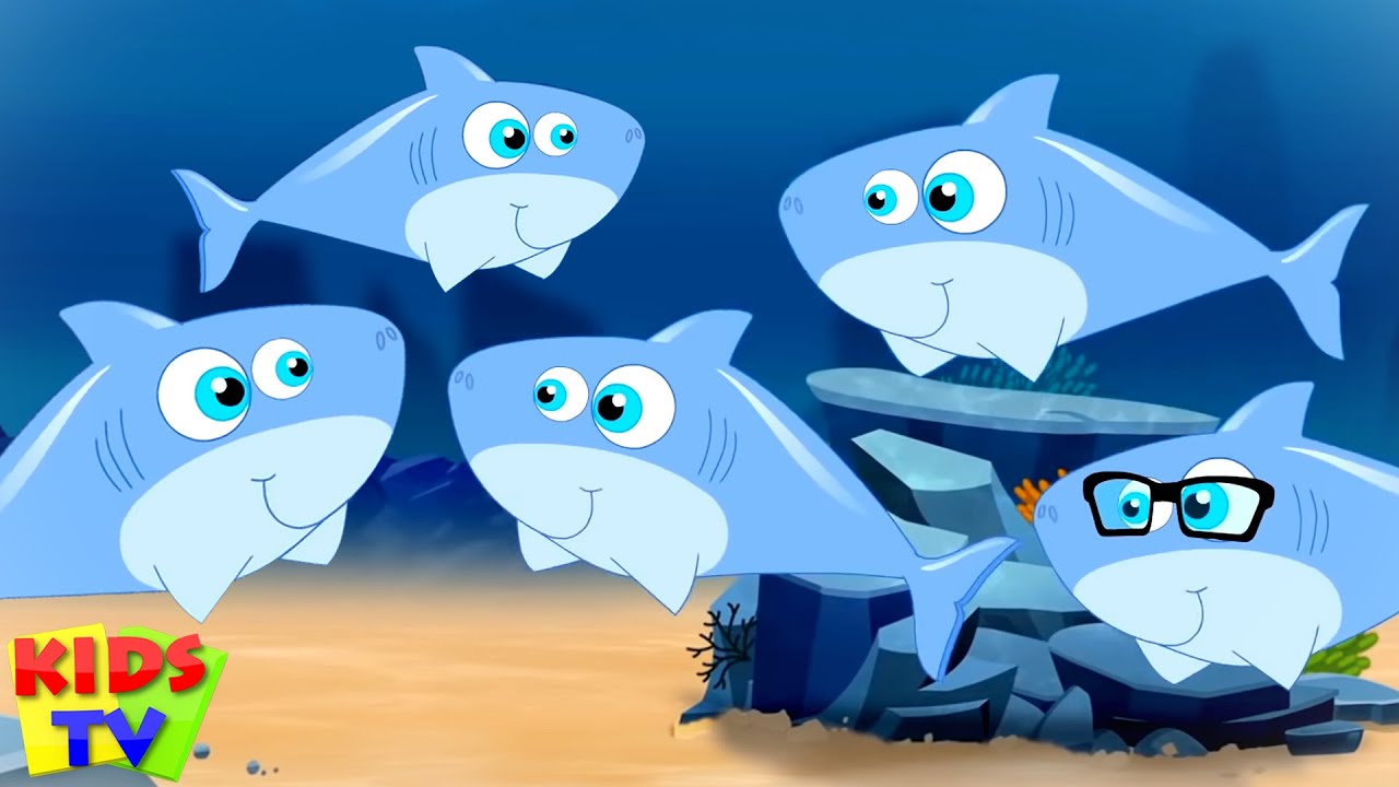 Five Little Sharks | Baby Shark Song | Nursery Rhymes and Kids Songs ...
