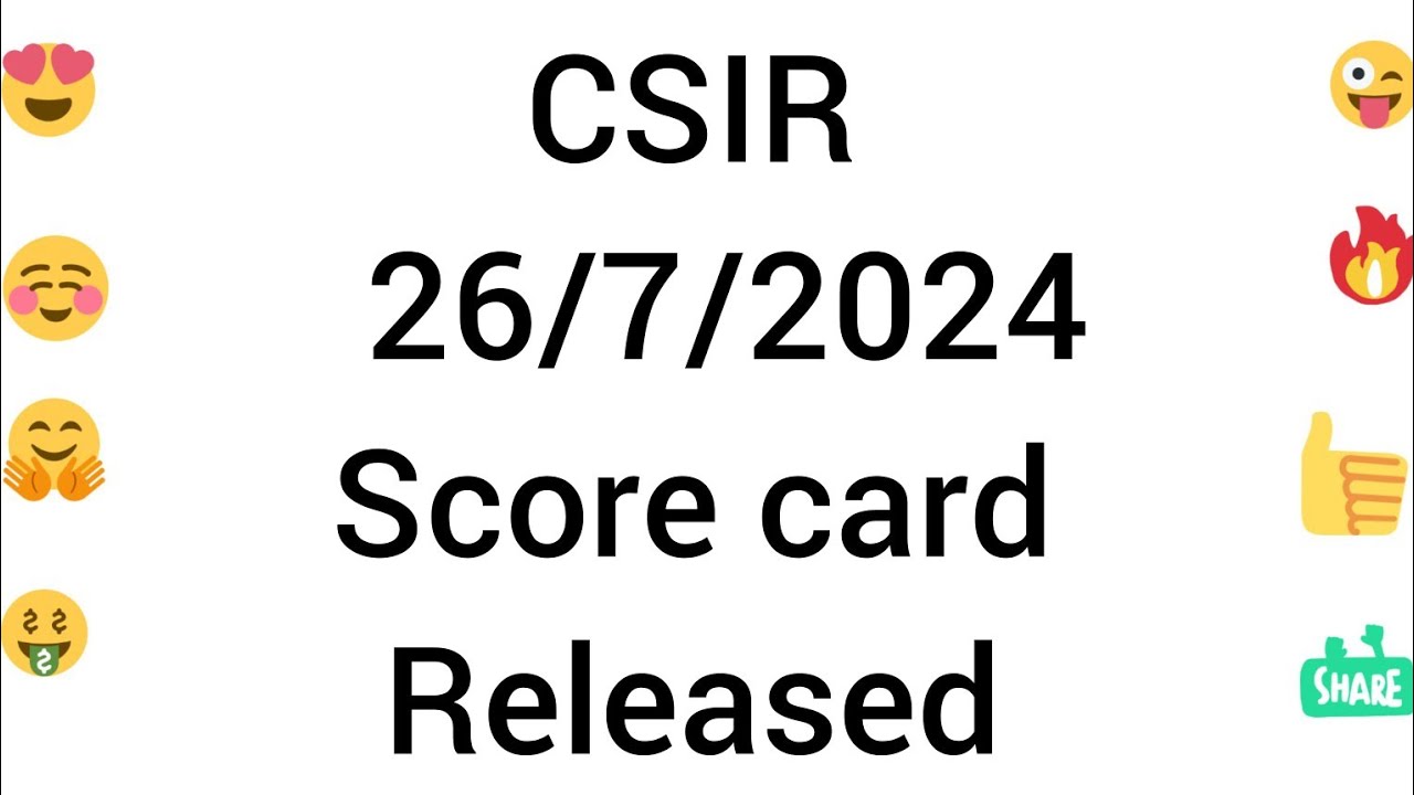 csir net exam July 2024 score card is released - YouTube
