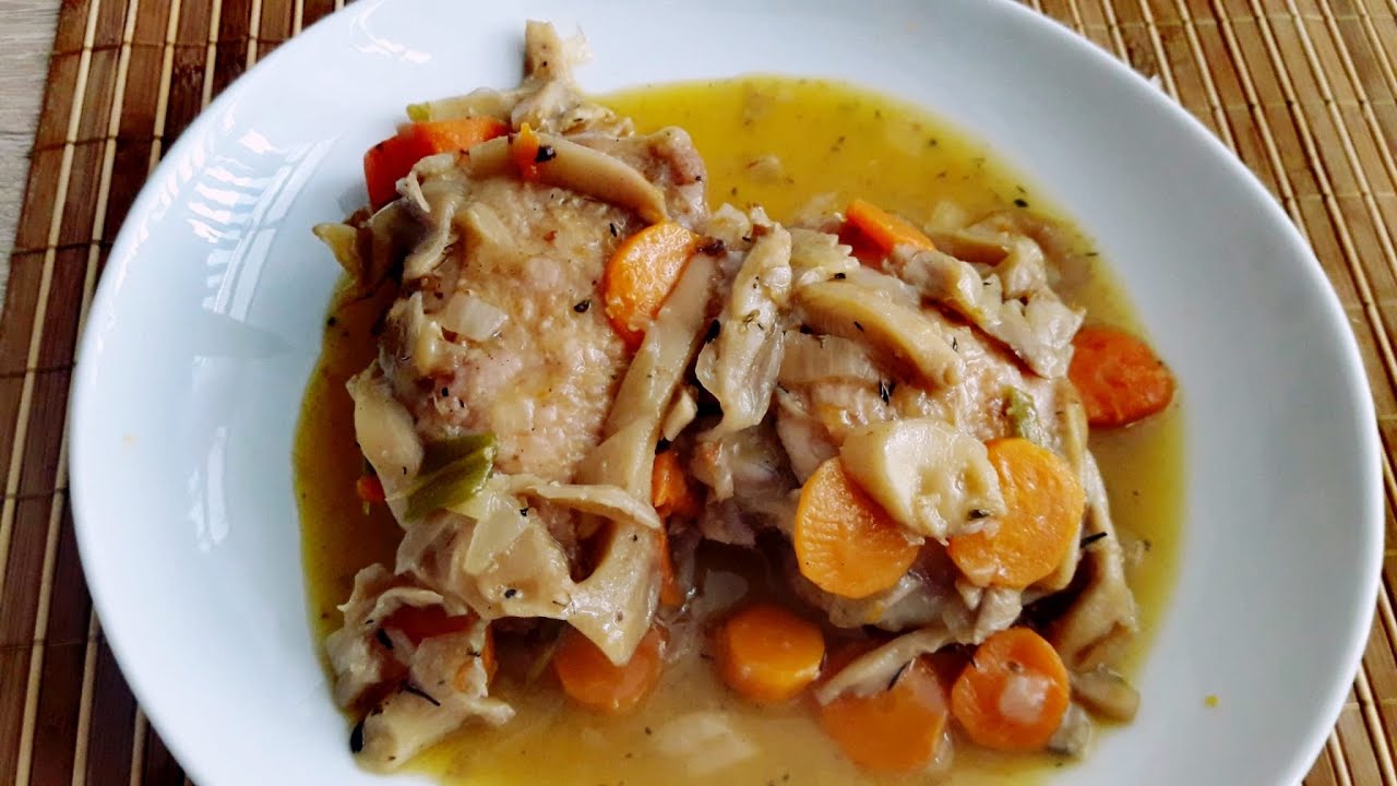POLLO GUISADO CON SETAS Una receta rica sencilla y economica - YouTube