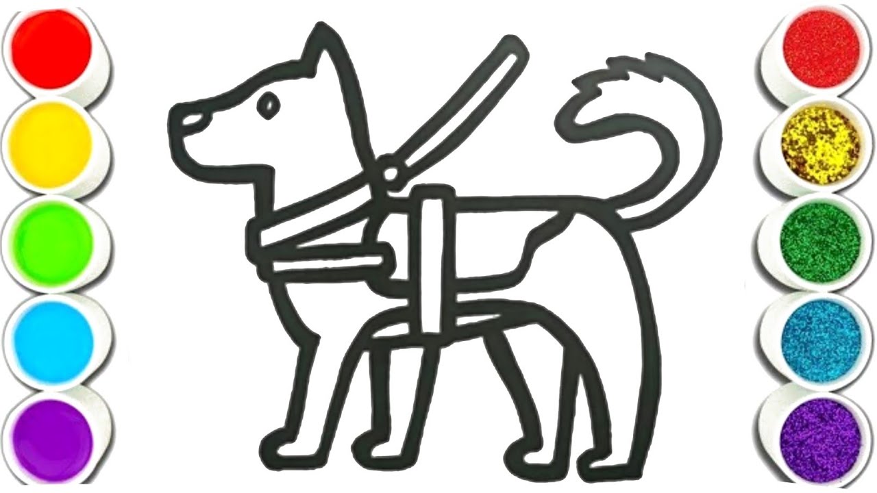 Service Dog Drawing, Painting & Coloring For Kids and Toddlers_ Child ...