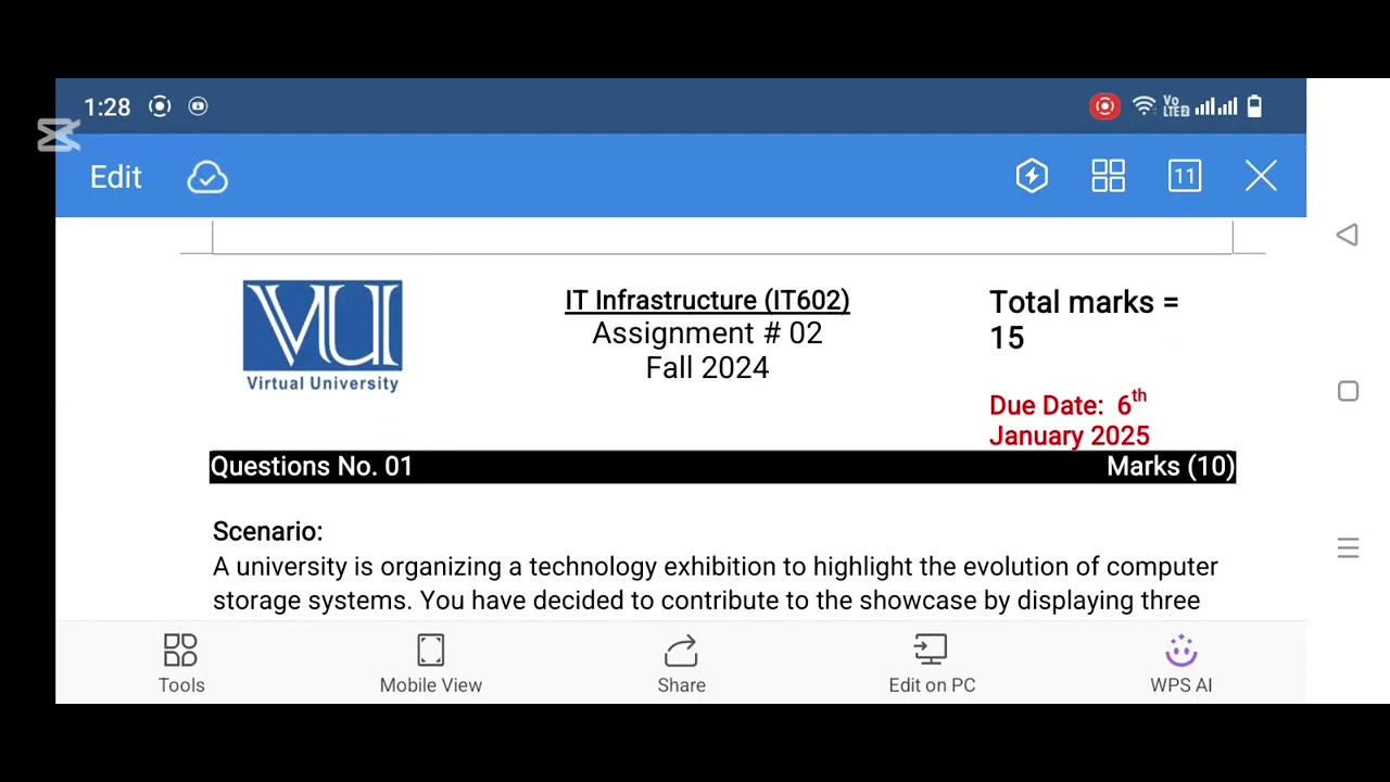 IT602 Assignment 2 solution 100% correct answer Fall 2024 // IT Infrastructure 100% correct ...