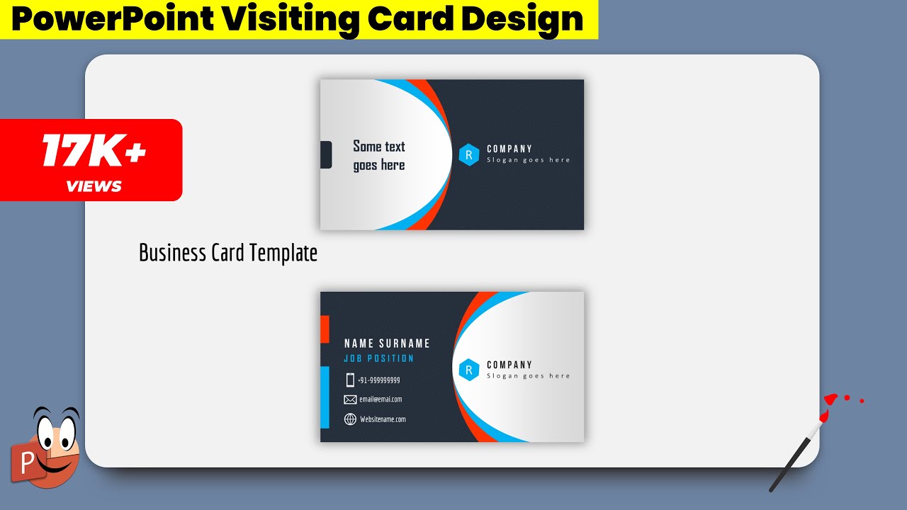 24.Design Professional Visiting Card in PowerPoint | Business Card ...