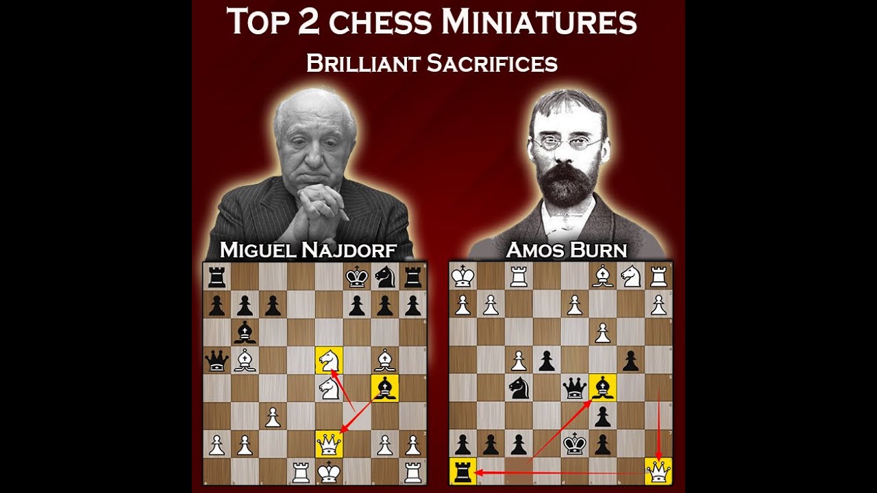 Top 2 Chess Miniatures | Beautiful Checkmate | Najdorf | Amos Burn ...