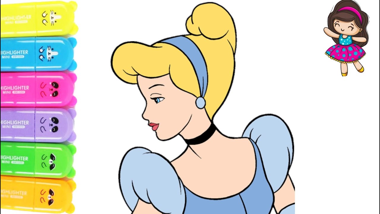 How to Draw Cinderella // Disney Princess Drawing Easy Step by Step for ...