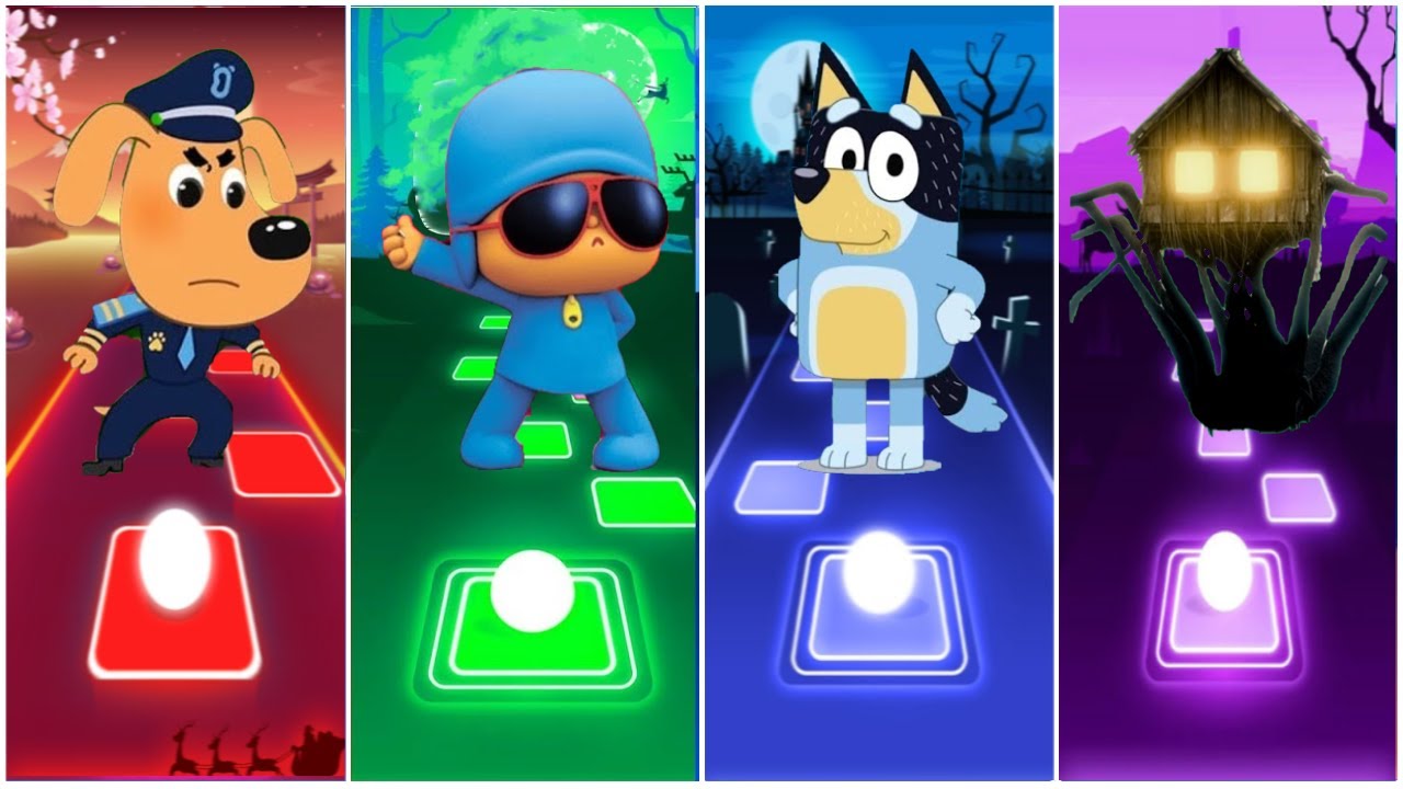 Sheriff Labrador π Pocoyo π Bluey Bingo π Spider House Head Tiles Hop