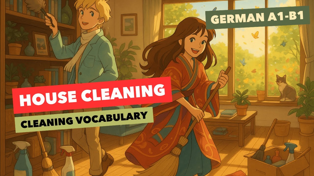 House Cleaning in Easy German | Improve Your German Listening (A1-B1 ...