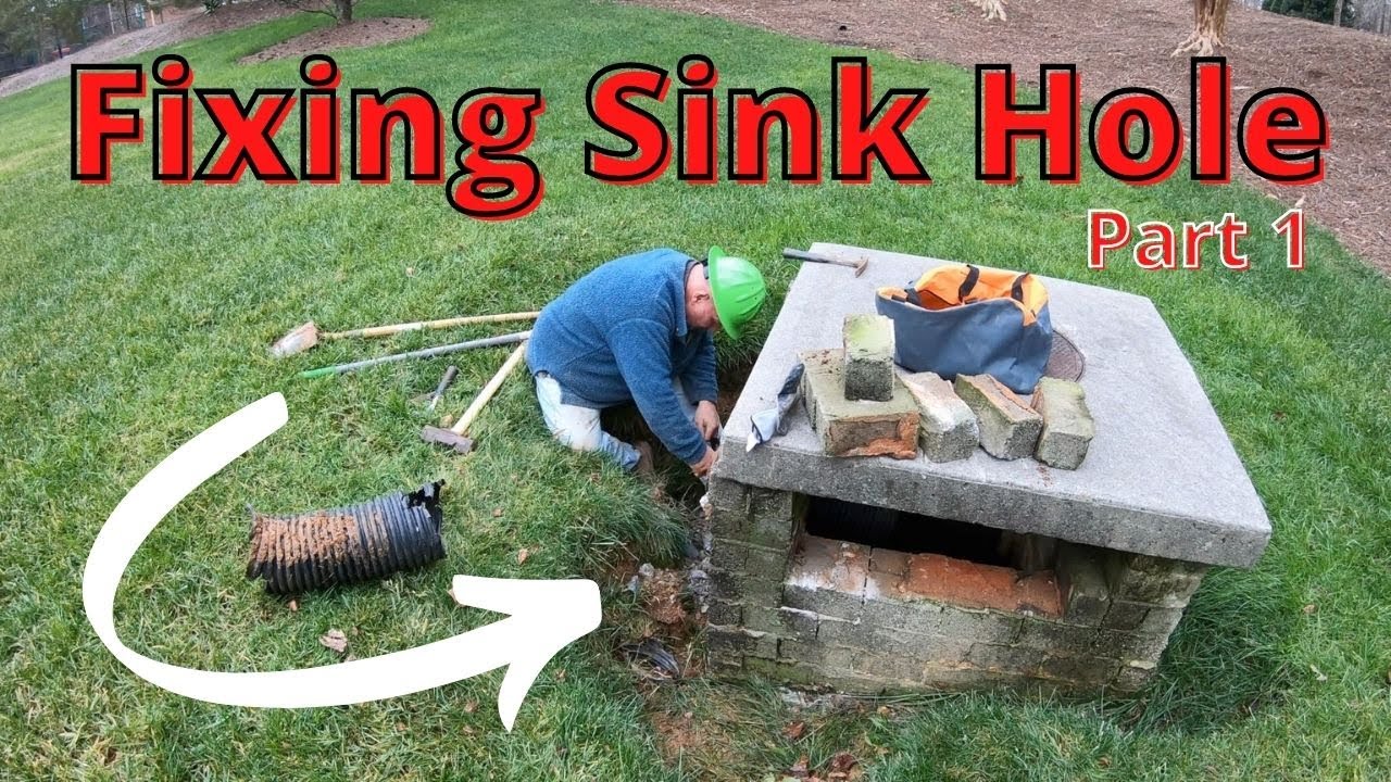 Fixing Sink-Hole Around Catch Basin Pt 1 - YouTube