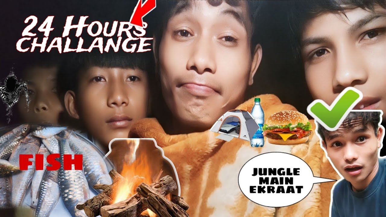 24 Hours challenge in jungle😱 living full night मसली मिला jungle main ...