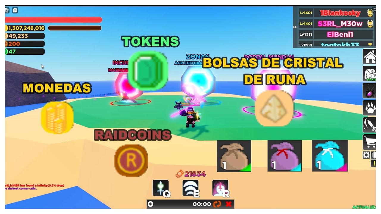 Roblox, Como conseguir MONEDAS, Bolsa De CRISTAL De RUNA, RAIDCOINS Y ...