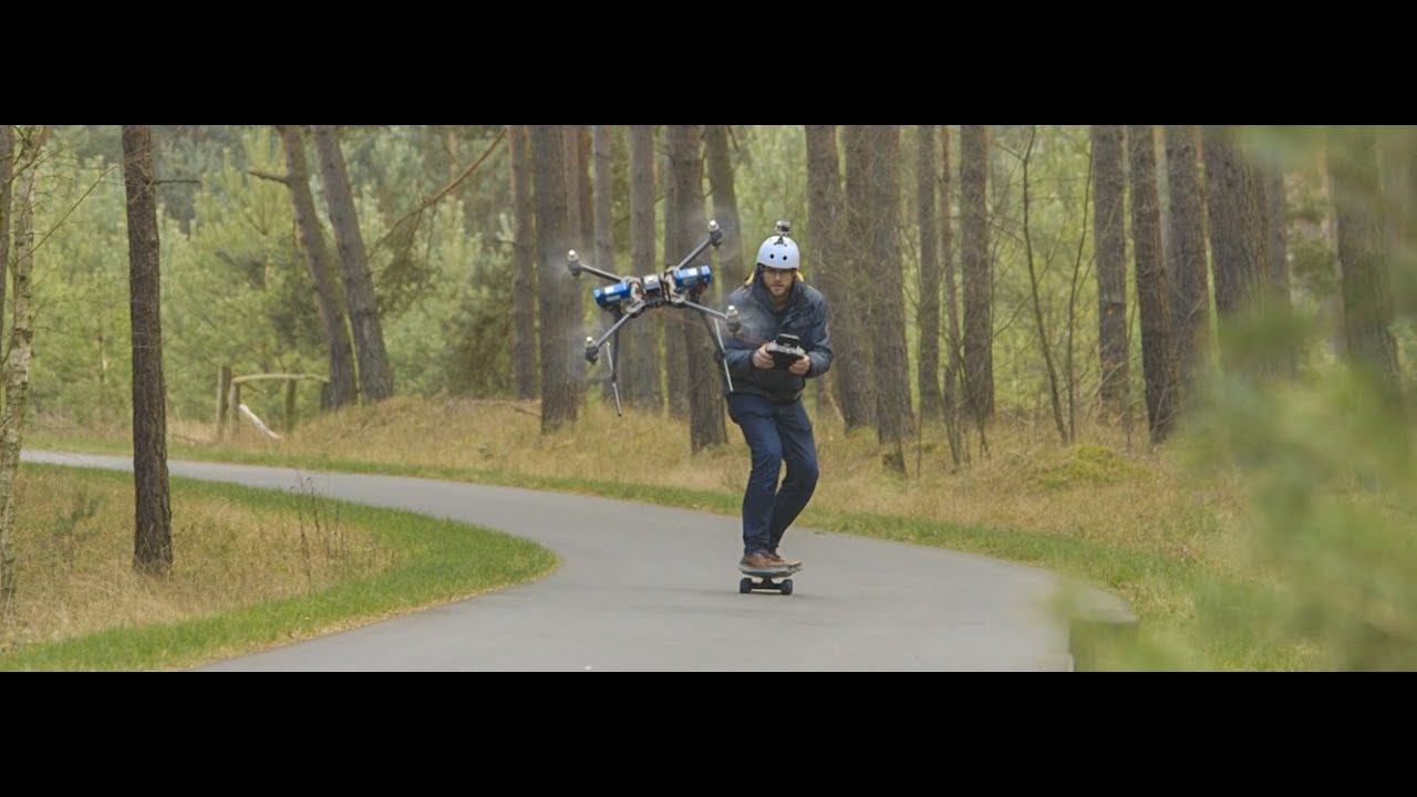 Drone-Boarding! - SKATEBOARD pulled by Octocopter DRONE - YouTube