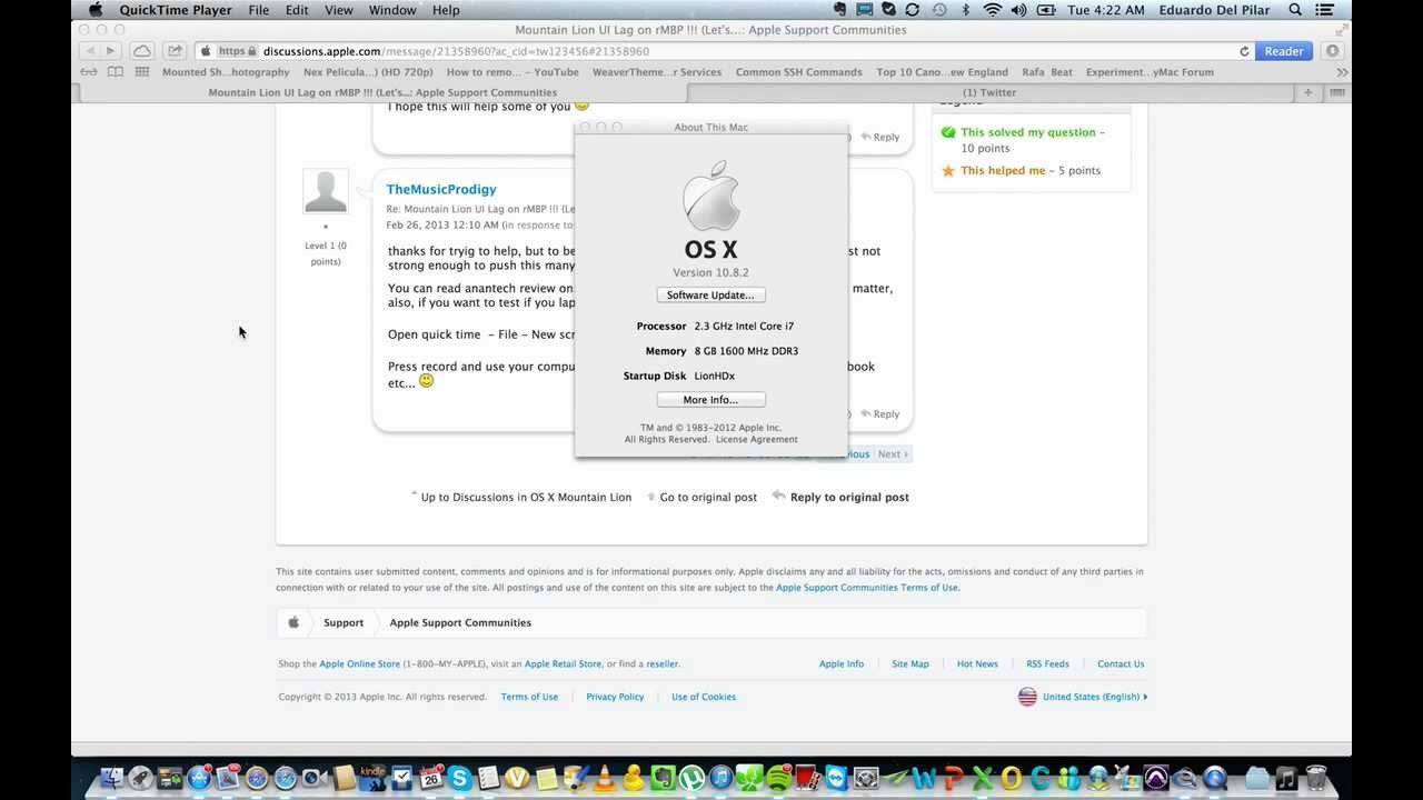 Retina MacBook Pro UI Lag .mov - YouTube