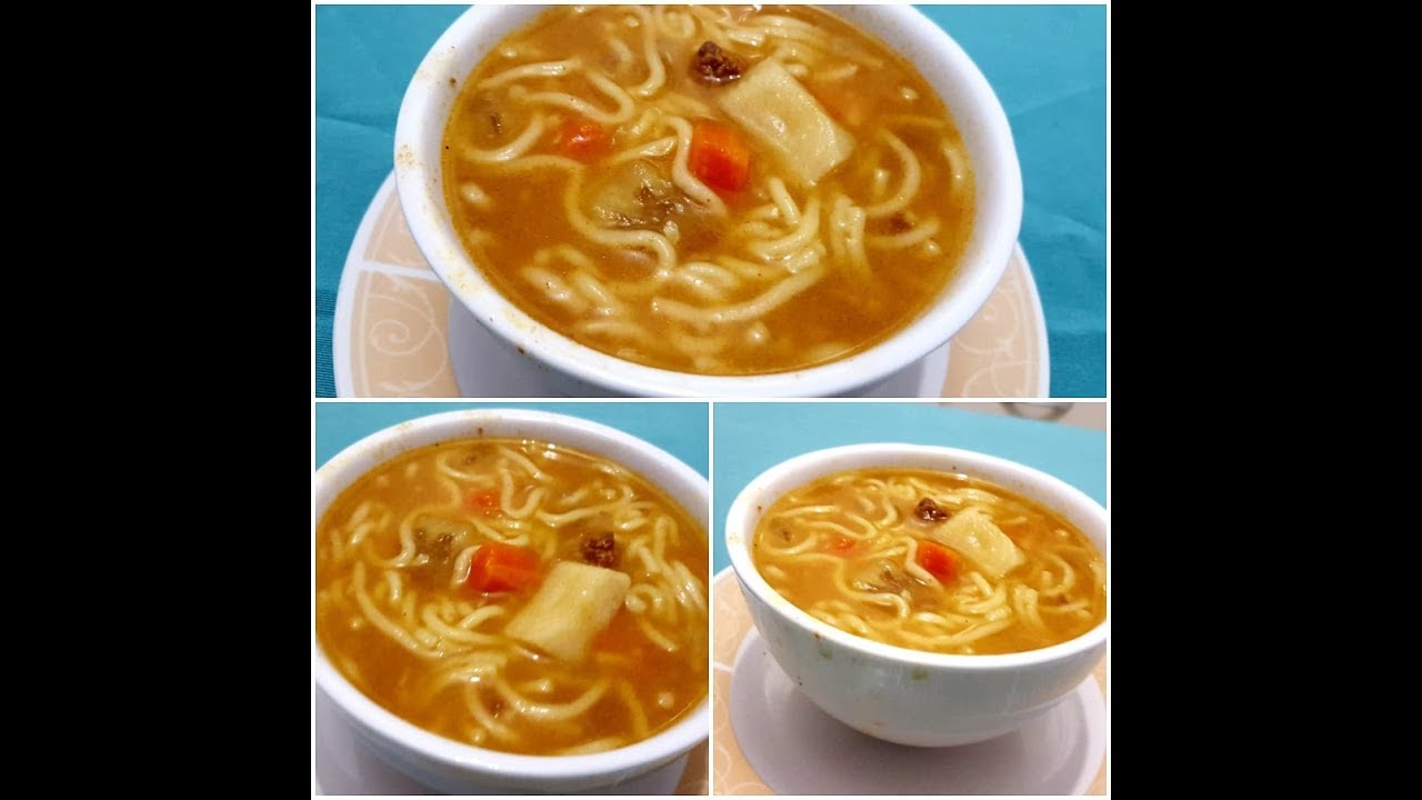 Sopa de macarrão com legumes simples e prática. - YouTube