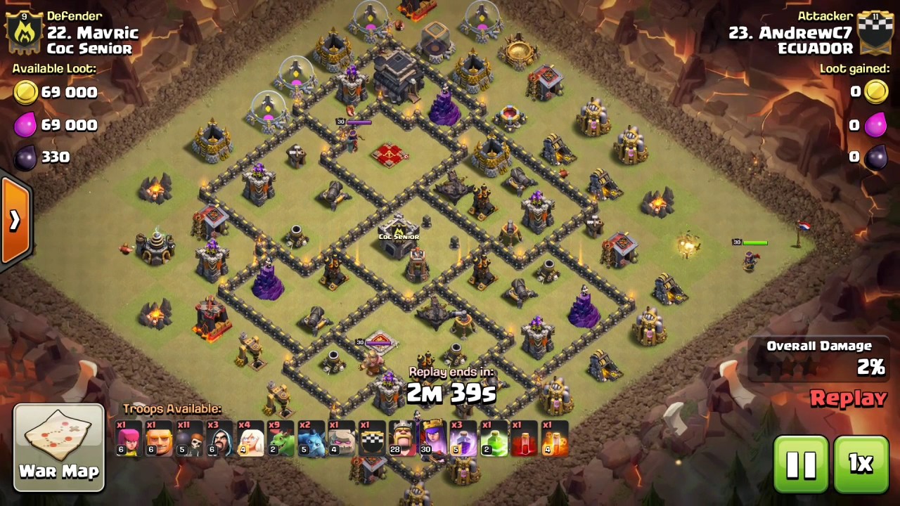 Clash of Clans - Ataques Th9 - Qw + GoBo + Baby Dragon . - YouTube