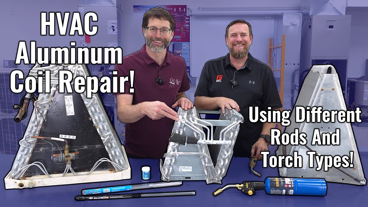 HVAC Aluminum Coil Repair Using Various Rods & Torch Types! - YouTube