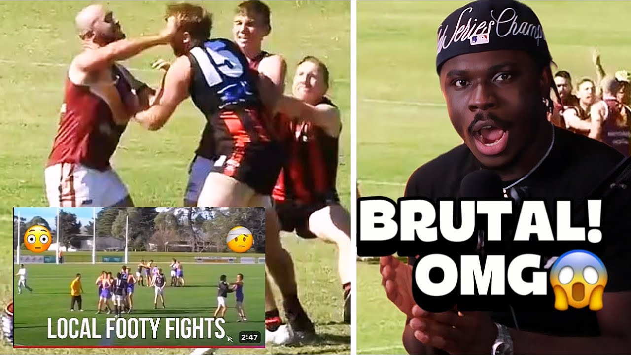 🇺🇸🇦🇺AMERICAN REACT TO LOCAL FOOTY(AUSTRALIAN FOOTBALL) FIGHTS‼️ THESE ...