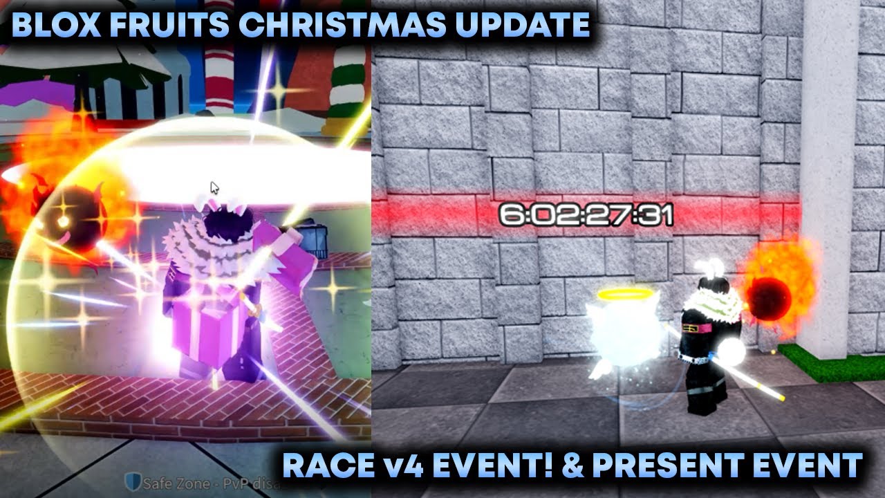 RACE V4 EVENT & PRESENTS EVENT! (FREE FRUITS) || BLOX FRUITS CHRISTMAS ...