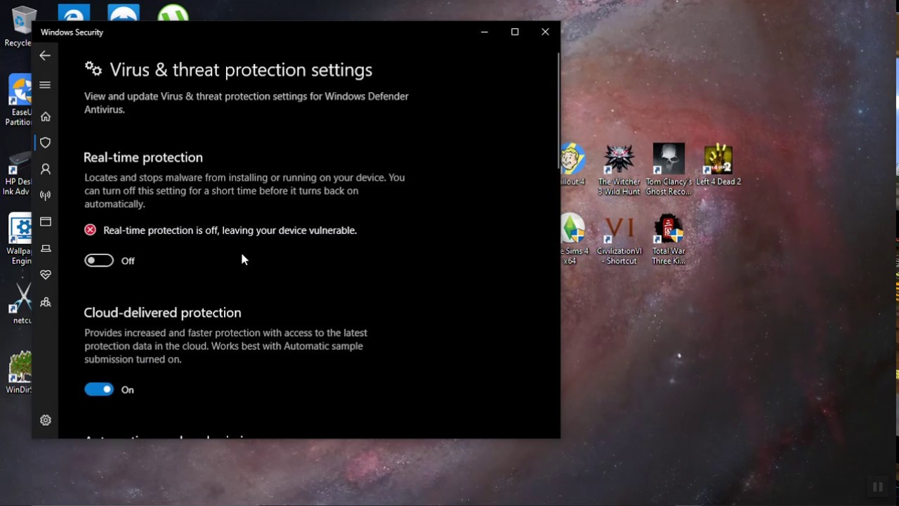 How to Turn Off Windows Real Time Protection - YouTube