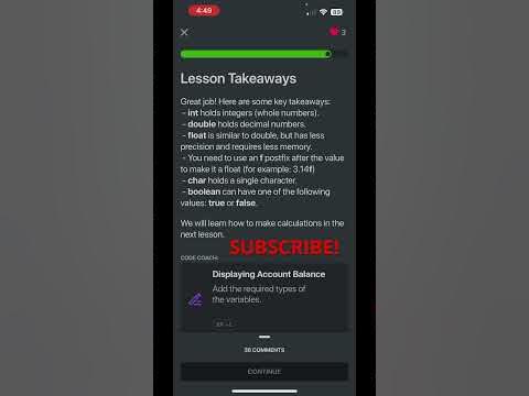 Lesson Takeaways for Variable Types in Java #codelearning #coding #sololearn #java #learntocode ...
