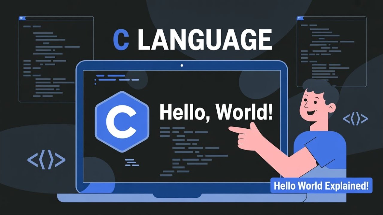 C Language Hello World Program Explained in Gujarati || first C Program ...