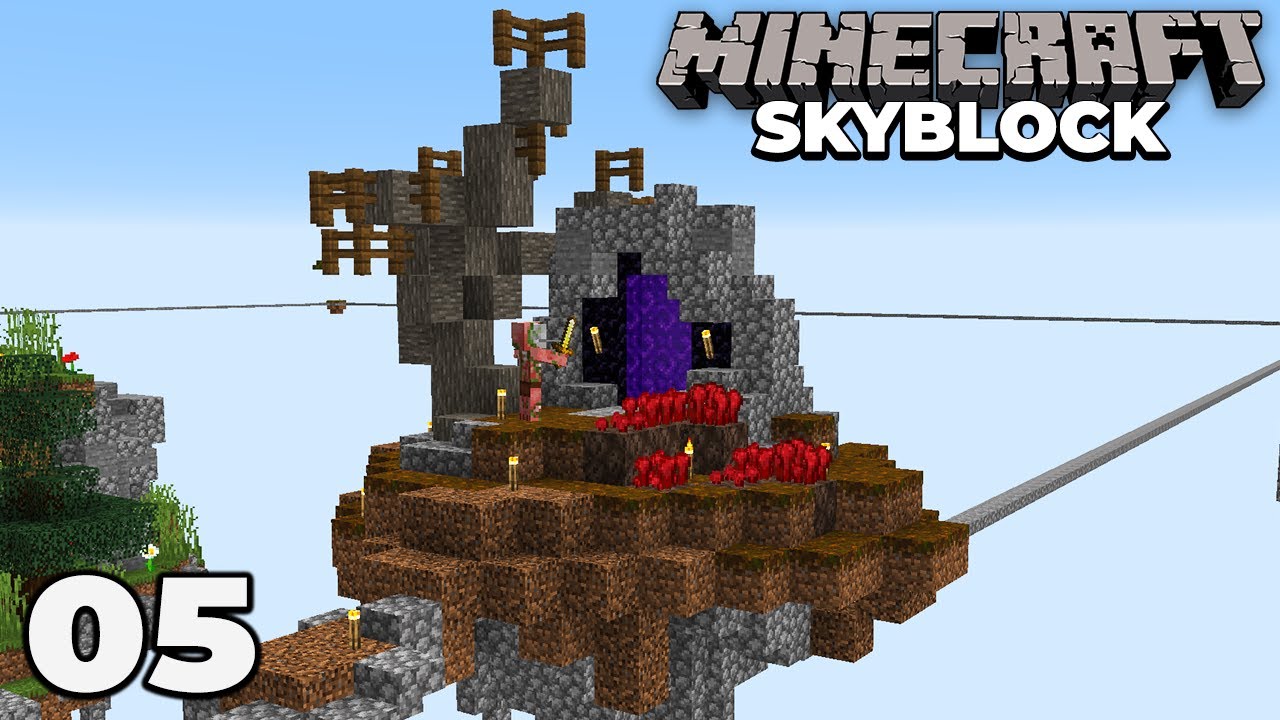 Minecraft 1.15 Skyblock Survival : Building a Custom Nether Island : ep ...