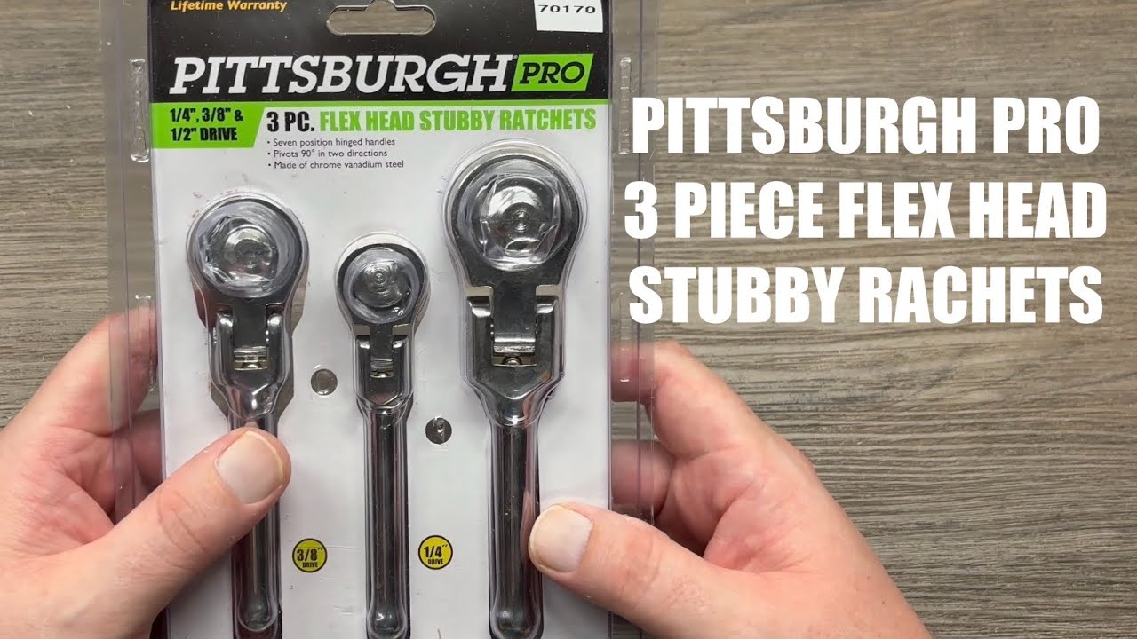Pittsburgh Pro 3 Piece Flex Head Stubby Ratchets - YouTube