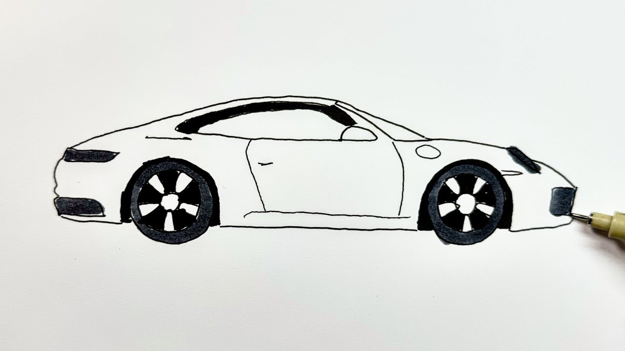 How to Draw a Porsche 911 Car - YouTube