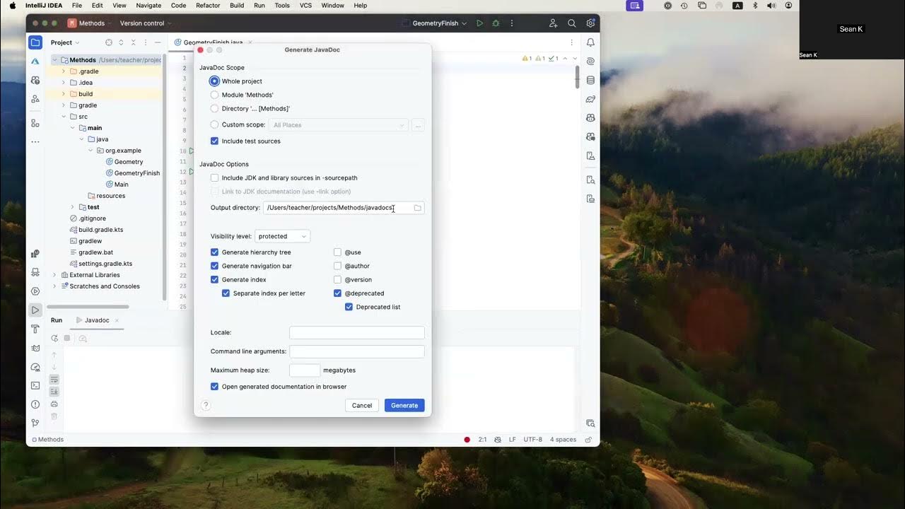Generating JavaDoc from IntelliJ - YouTube
