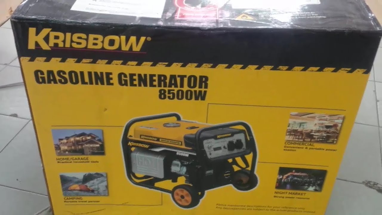 Unboxing & Test Genset (Gasoline Generator) Krisbow 8500W - YouTube