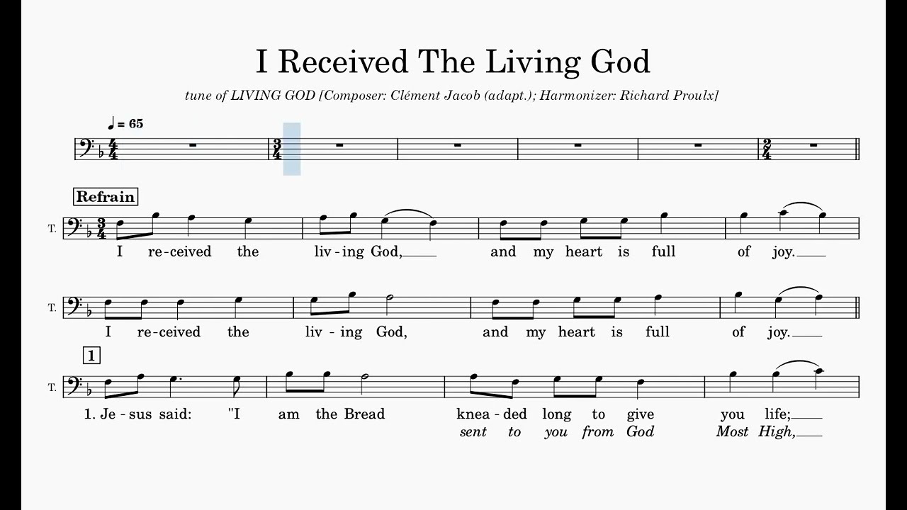 I Received The Living God (Tenor Part) - YouTube