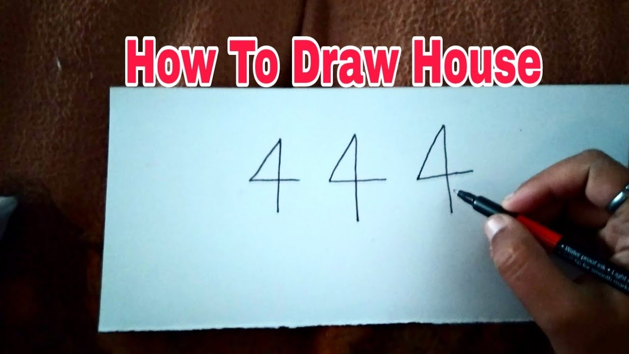 How To Draw A Castel House With 444 easily Step by step - YouTube