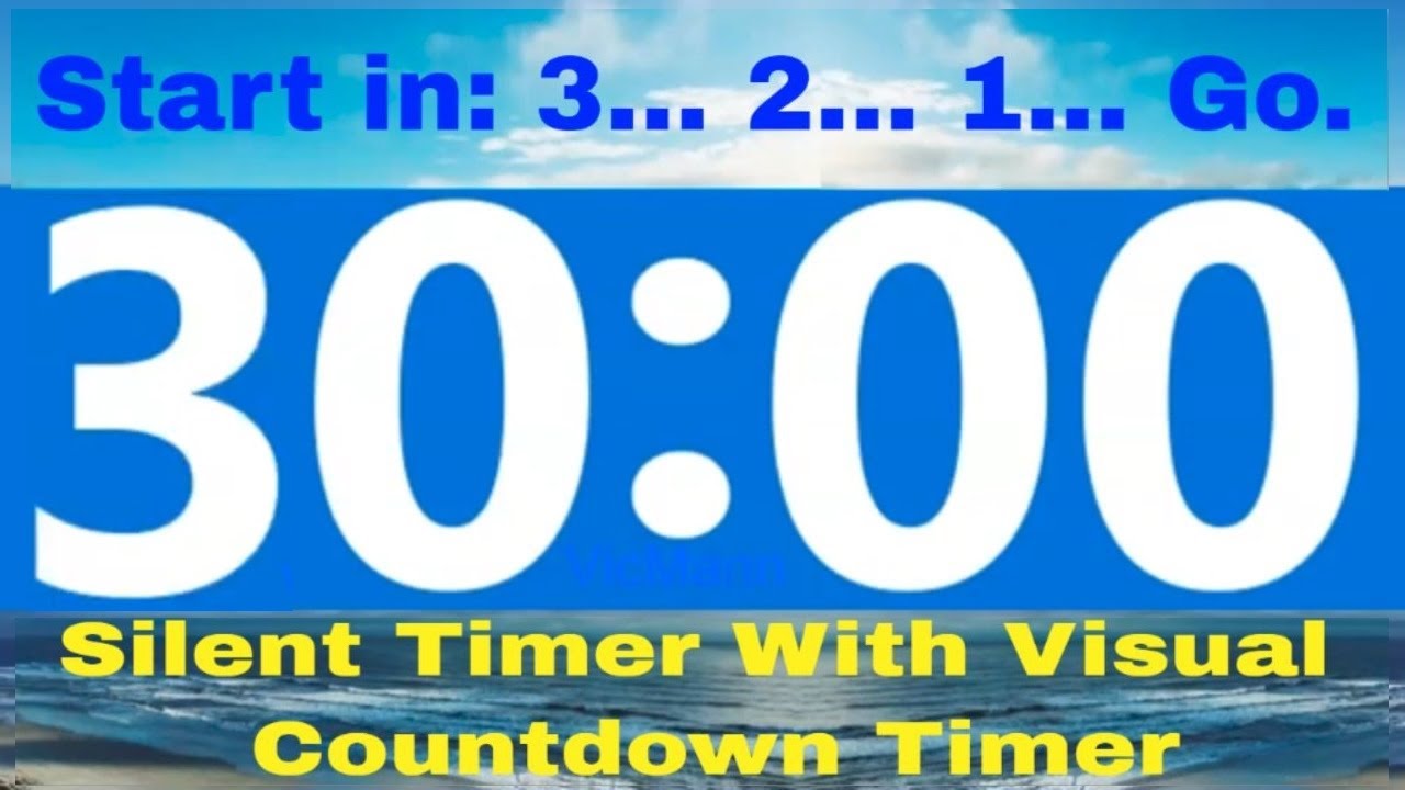 30 Minute Silent Countdown Timer No Music NO ADS DURING TIMER 3 Second Count Down To Start - YouTube