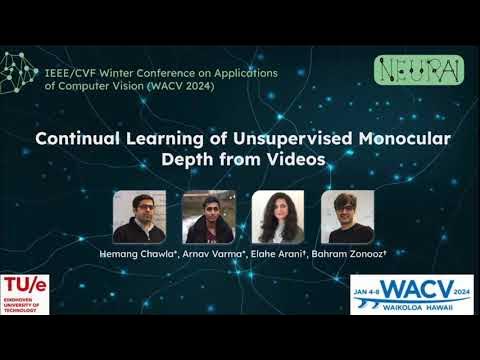 [WACV 2024] Continual Learning of Unsupervised Monocular Depth from Videos - YouTube